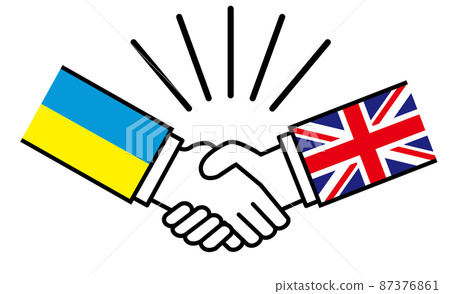 Ukraine and Britain, handshake with national... - Stock Illustration ...