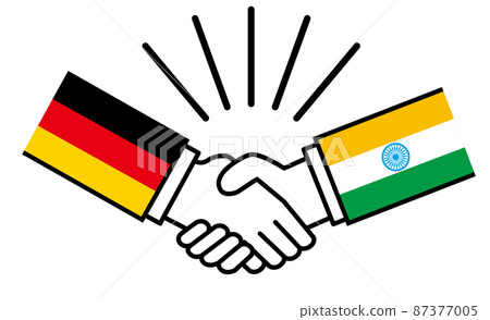 Germany and India, handshake with national... - Stock Illustration ...