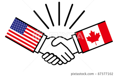 United States and Canada, handshake with... - Stock Illustration ...