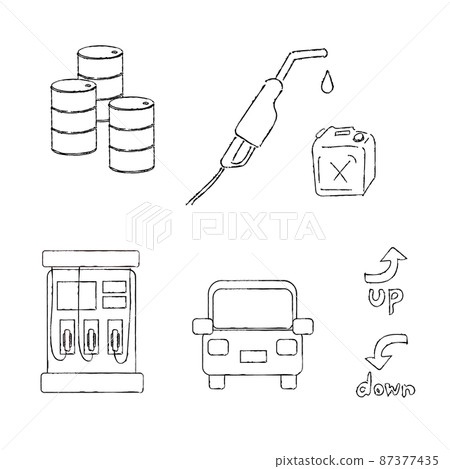 Illustration of gasoline fuel energy line drawing - Stock Illustration ...