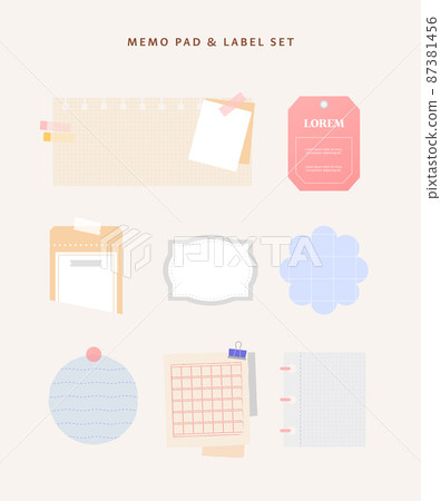 Sticky Note Label Illustration 12 - Stock Illustration [87381456] - PIXTA