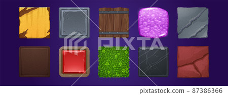 Game ui app icons, buttons, cartoon interface - Stock Illustration ...