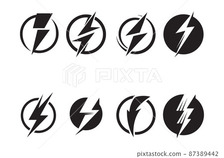 Thunderbolt logo and symbol vector - Stock Illustration [87389442] - PIXTA