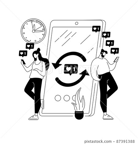 Mindlessly scrolling abstract concept vector... - Stock Illustration ...