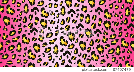 Pink leopard seamless pattern. Animalistic... - Stock Illustration ...