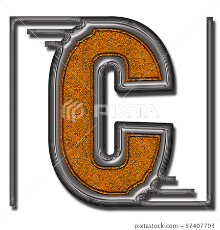 3D render of double metal alphabet letter - Stock Illustration ...