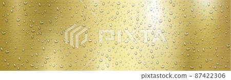 Realistic water drops on gold metal background... - Stock Illustration ...