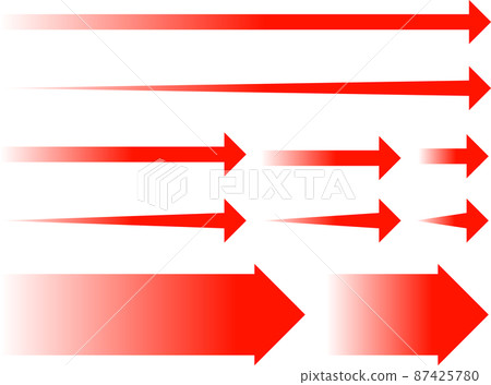Gradation arrow variation set_red - Stock Illustration [87425780] - PIXTA