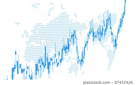 Stock chart and world map vector material - Stock Illustration ...