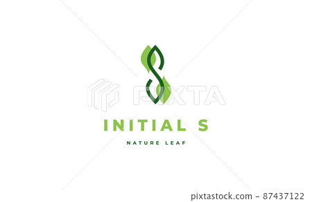 initial S leaf Logo Design Template Green Color - Stock Illustration [87437122] - PIXTA