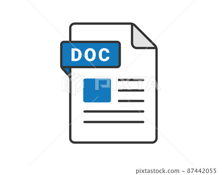 DOC extension file icon illustration - Stock Illustration [87442055 ...