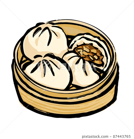 Illustration of meat bun (pork bun) - Stock Illustration [87443765] - PIXTA