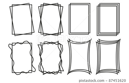 Black geometric frames with rectangle shape.... - Stock Illustration ...