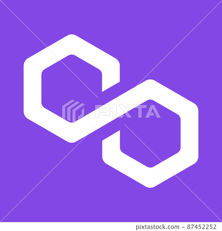 Polygon MATIC cryptocurrency virtual currency... - Stock Illustration ...
