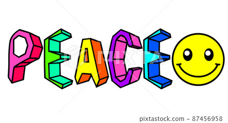 PEACE Peace Letters Smile - Stock Illustration [87456958] - PIXTA