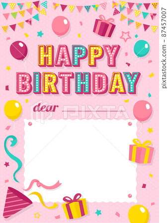 Happy Birthday Birthday card template... - Stock Illustration [87457007 ...