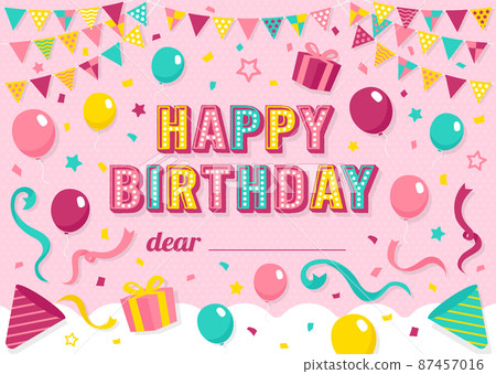 Happy Birthday Happy birthday card template... - Stock Illustration ...