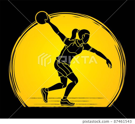 Woman Bowling Sport Player Action Cartoon... - Stock Illustration ...