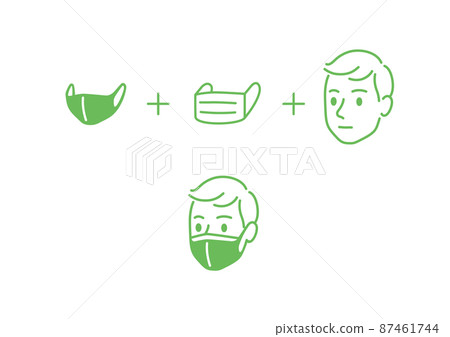 A man who doubles the mask - Stock Illustration [87461744] - PIXTA