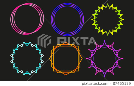 Vector set of neon frames of different colors... - Stock Illustration ...