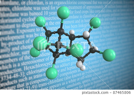 Molecular model of chlordane, 3D rendering - Stock Illustration ...