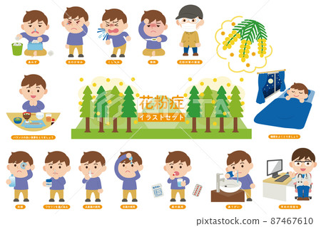 Pollinosis illustration set, no main line - Stock Illustration ...