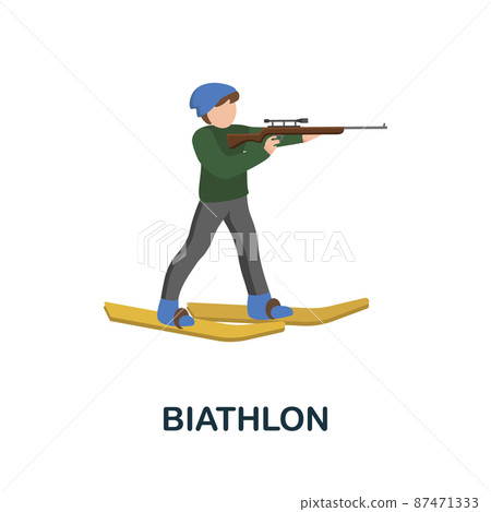 Biathlon flat icon. Colored element sign from... - Stock Illustration ...