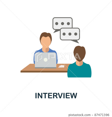 Interview flat icon. Colored element sign from... - Stock Illustration ...