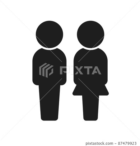 Icon pictogram of two standing men and... - Stock Illustration ...