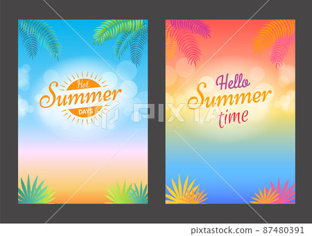 Hello Summer Days Promotional Poster with Text - Stock Illustration ...