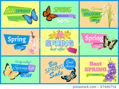 Best Spring Big Sale Banners Vector Illustration - Stock Illustration ...