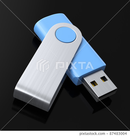 Portable blue USB flash drive stick for... - Stock Illustration ...