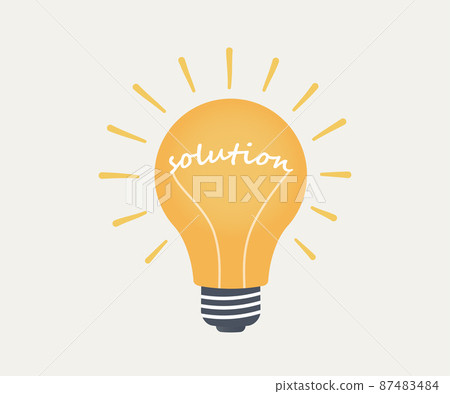 Solution concept. Lightbulb symbol. Light bulb...-插圖素材 [87483484] - PIXTA圖庫