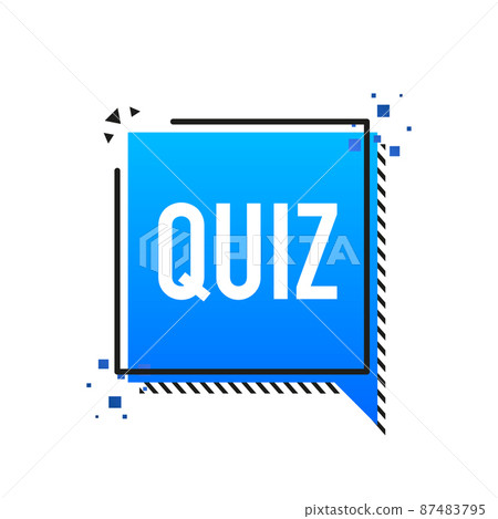 Quiz blue banner in 3D style on white... - Stock Illustration [87483795 ...