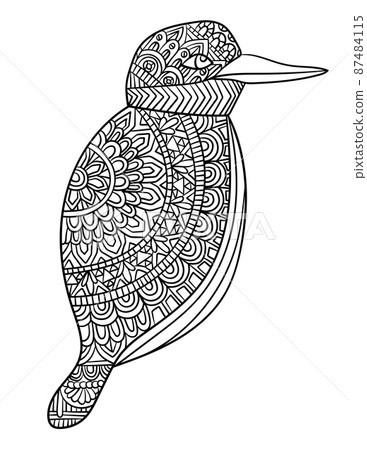 Bird Mandala Coloring Pages for Adults - Stock Illustration [87484115 ...