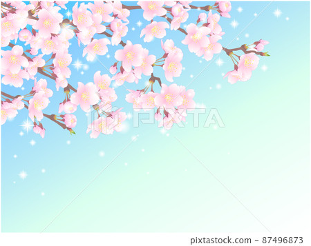 Sakura background ④ (light_blue sky) - Stock Illustration [87496873 ...