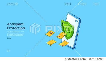Vector banner of anti spam protection - Stock Illustration [87503280 ...