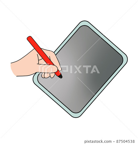 Left-handed illustration material that uses a... - Stock Illustration ...