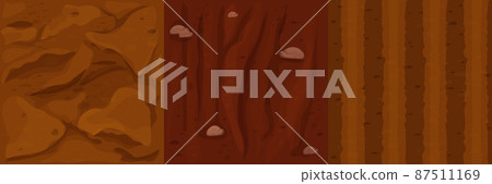 Set ground texture with stones, soil top view... - Stock Illustration ...