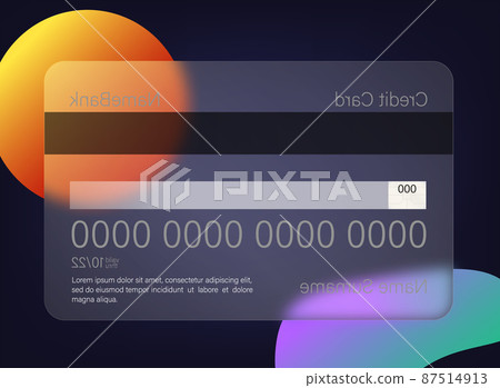 Glassmorphism credit card template. Credit card... - Stock Illustration ...