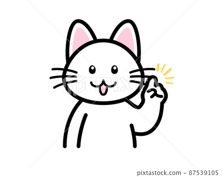 Cat raising a finger - Stock Illustration [87539105] - PIXTA