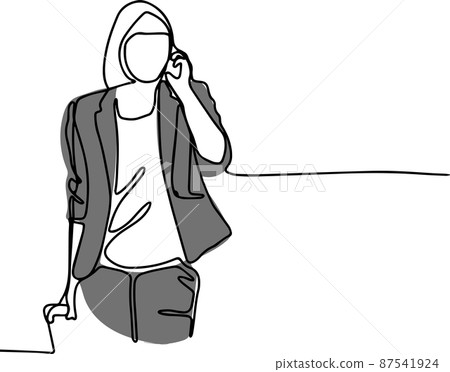 Loan officer negotiating with bank client One line - Stock Illustration ...