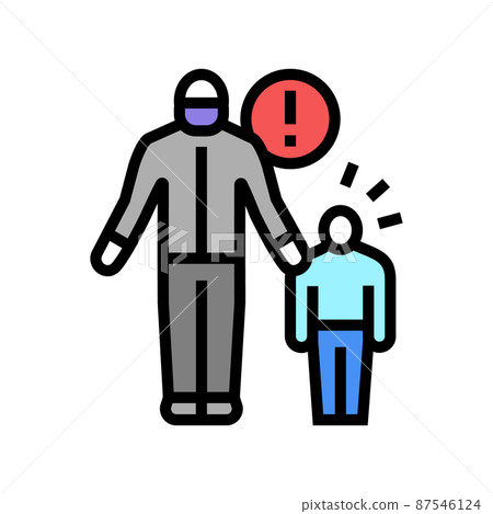 kidnapping crime color icon vector illustration - Stock Illustration ...