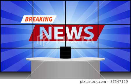 white table and lcds background in the news... - Stock Illustration ...