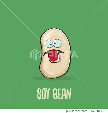 vector funny cartoon cute soybean character... - Stock Illustration ...