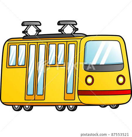 Tram Cartoon Clipart Colored Illustration - Stock Illustration ...