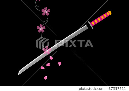 Japanese sword and cherry tree - Stock Illustration [87557511] - PIXTA