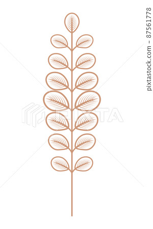 Round leaf plant line drawing pen drawing style - Stock Illustration ...