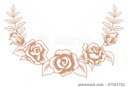 Rose decoration curve line drawing pen drawing... - Stock Illustration ...