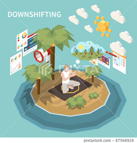 Downshifting Isometric Concept - Stock Illustration [87568928] - PIXTA
